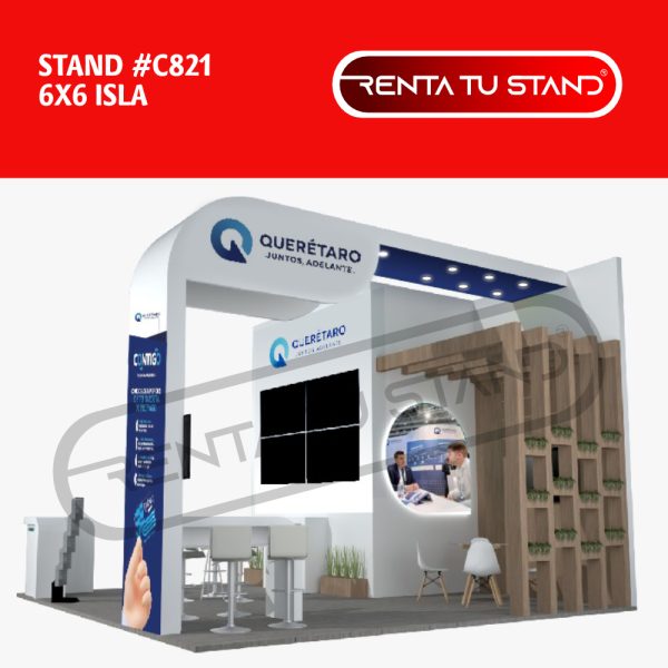 Stand en renta de madera 6x6 isla c821 - RentaTuStand.com.mx