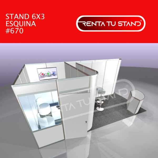 Stand Esquina 6x3 #670 | RentaTuStand.com.mx